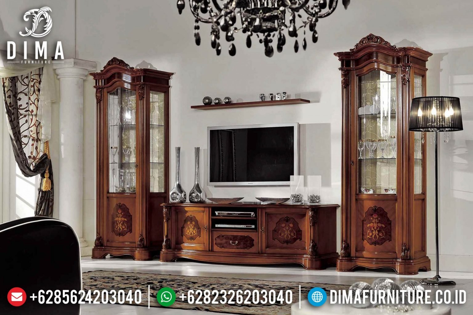 Set Bufet Tv Mewah Mebel Jepara Ukir Terbaru ST-0722