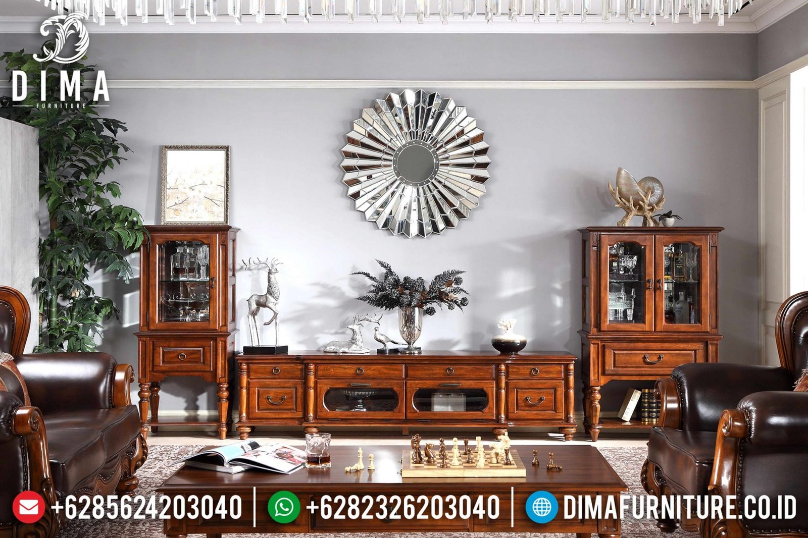 Set Bufet Tv Natural Jati Mebel Jepara Terbaru ST-0809