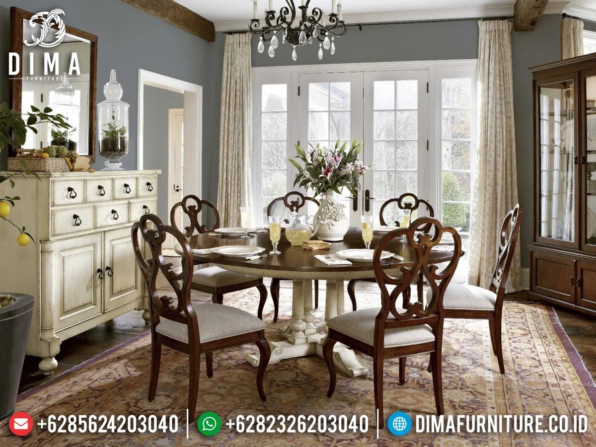End Year Sale Meja Makan Minimalis Bundar New Set Classic Design Jepara ...