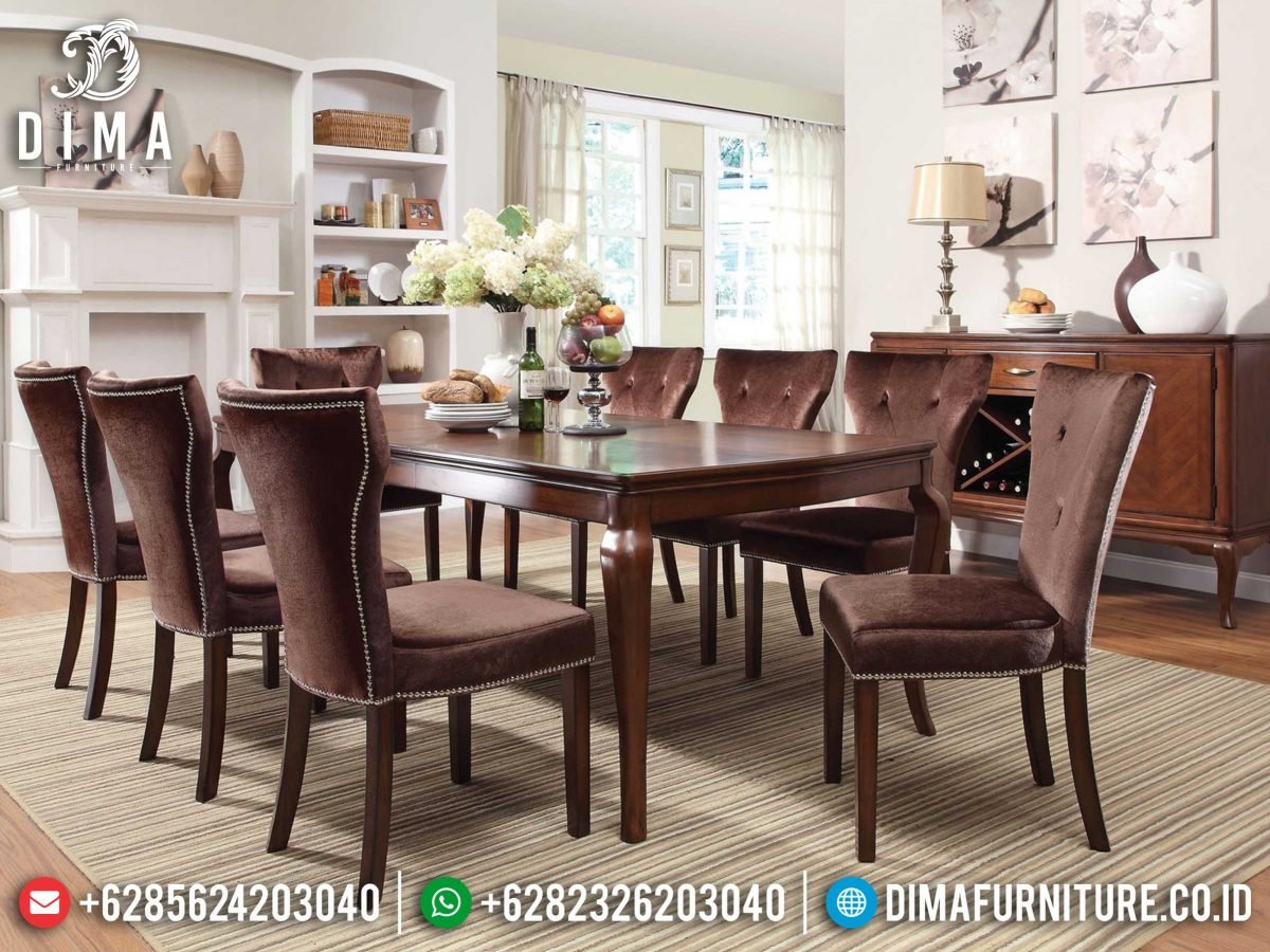 Meja Makan Minimalis Klasik Luxury Soft Beludru Fabric New Set Mebel ...