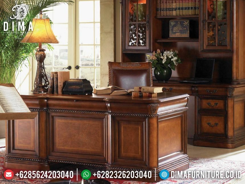 Great Quality Meja Kantor Minimalis Jati Natural Classic Mebel Jepara ...