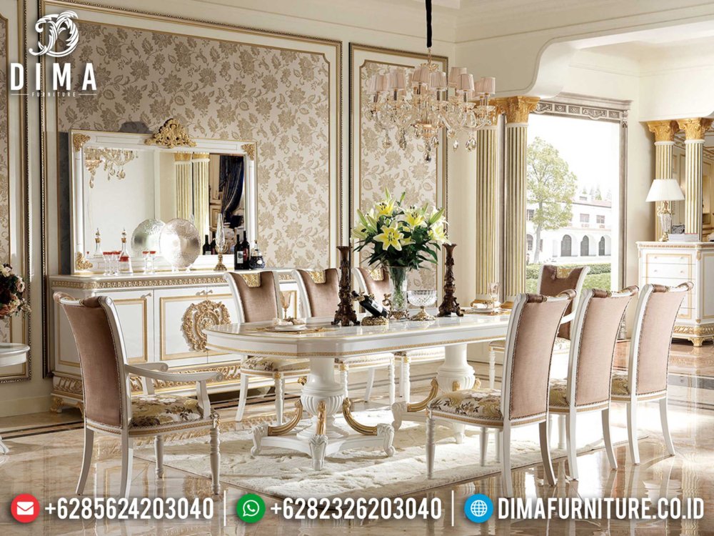Meja Makan Minimalis Adaline Luxury Classic New Furnitiure Jepara Item ...