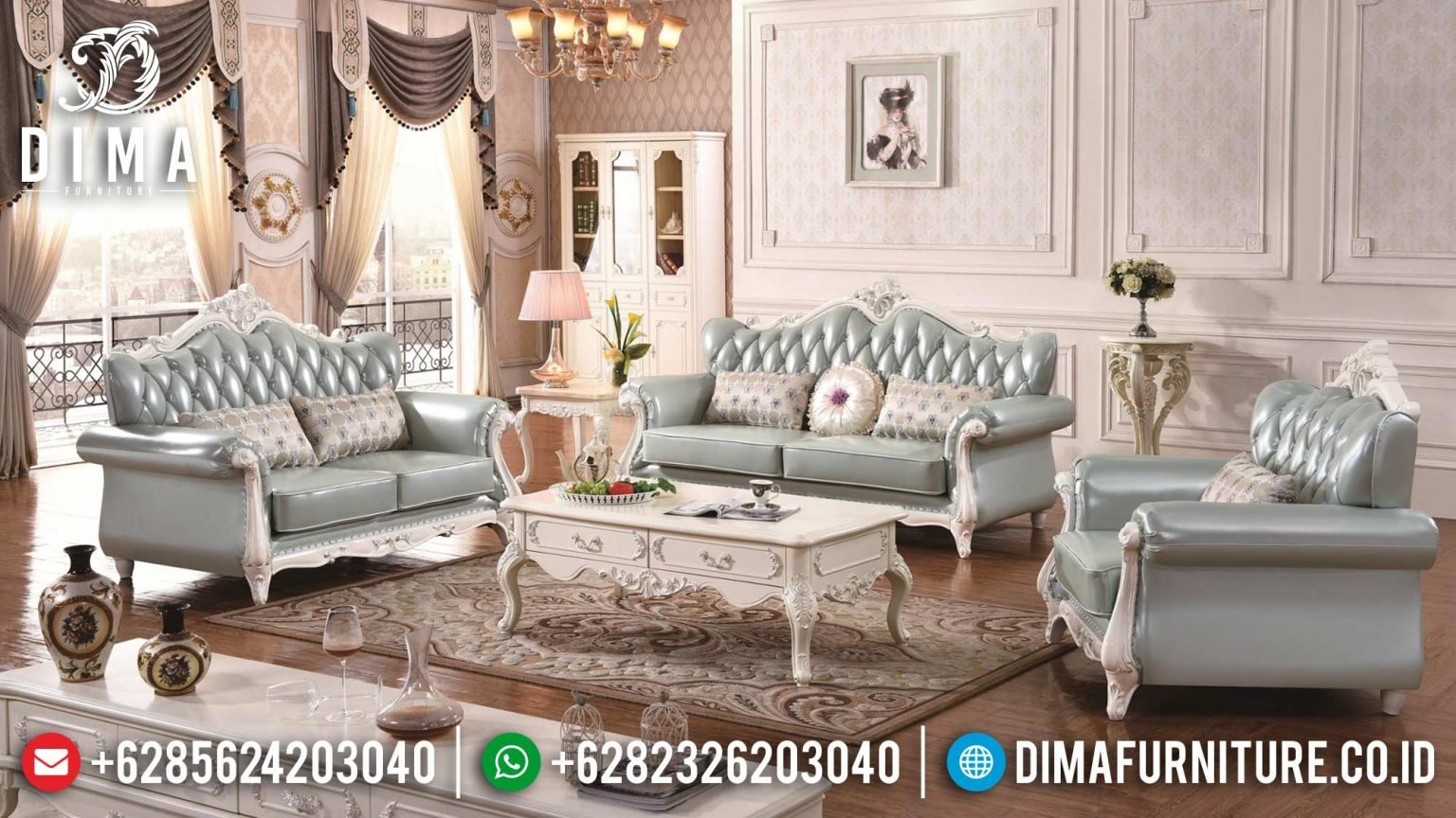 Set Sofa Tamu Mewah Putih Duco Luxury Classic Carving Great Solid Wood ...
