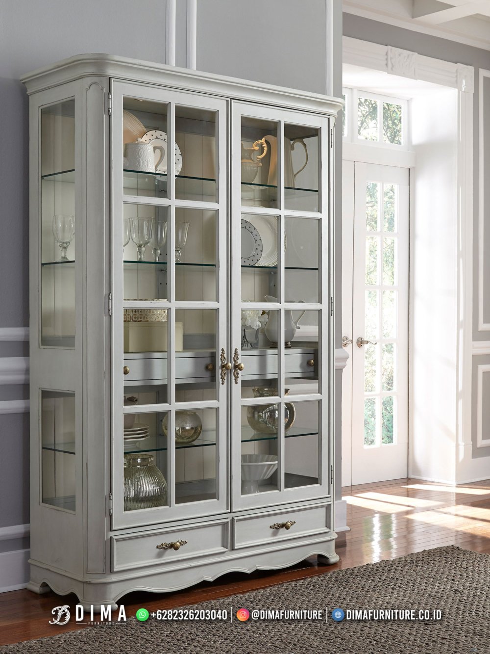 New Lemari Pakaian Minimalis Sliding Luxury Marquetry Motif Design ST-1093